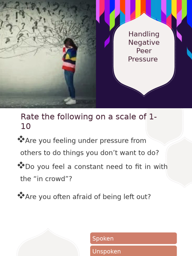 Strategies to Overcome Negative Peer Pressure | PDF