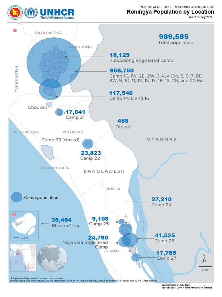 GoB UNHCR Population Map - July 2024 | PDF