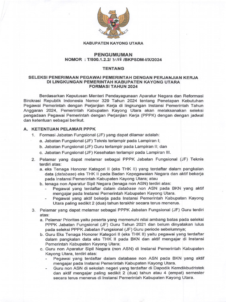 Formasi PPPK KKU 2024 | PDF