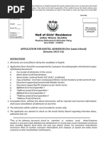 NUST 2026 Residence Application Form | PDF