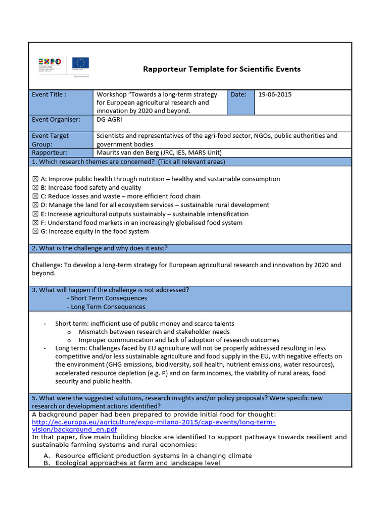 Draft Rapporteur Report | PDF | Sustainability | Agriculture