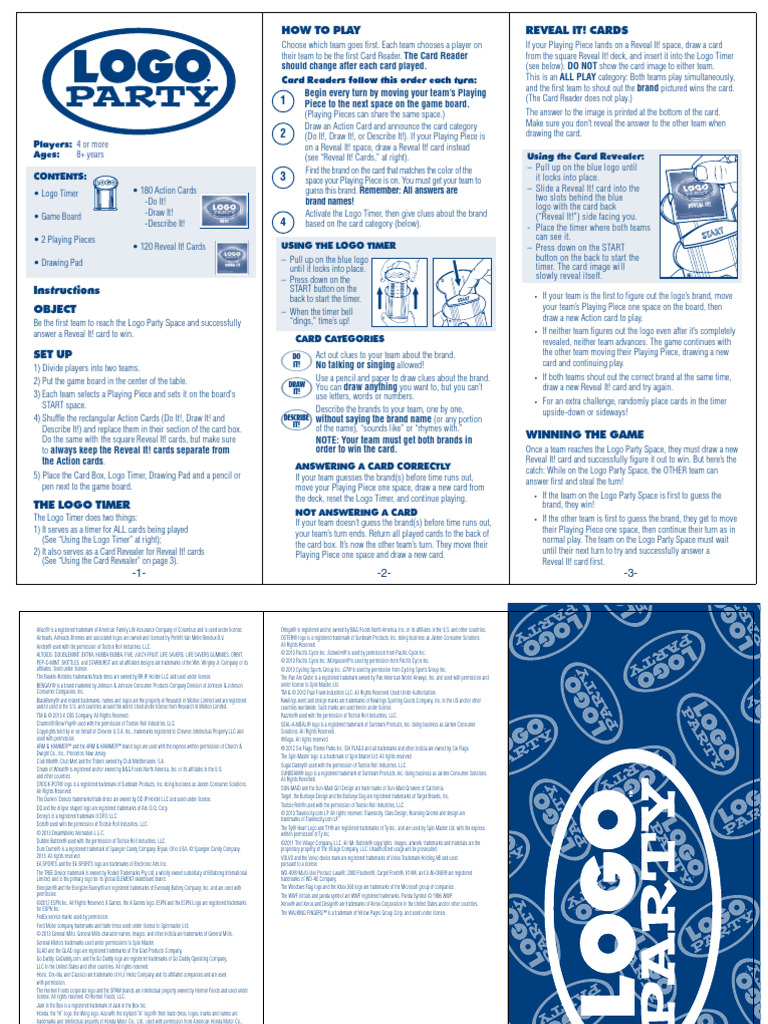 Logo Party Game Instructions | PDF | Trademark
