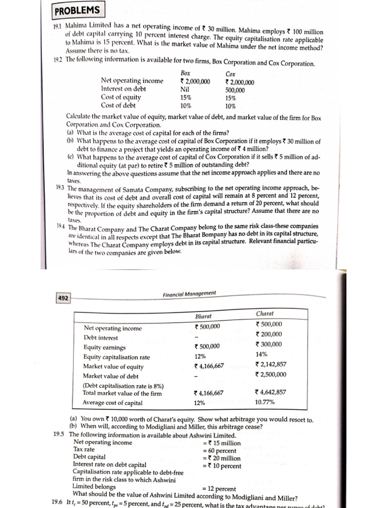 Capital Structure - Problems | PDF