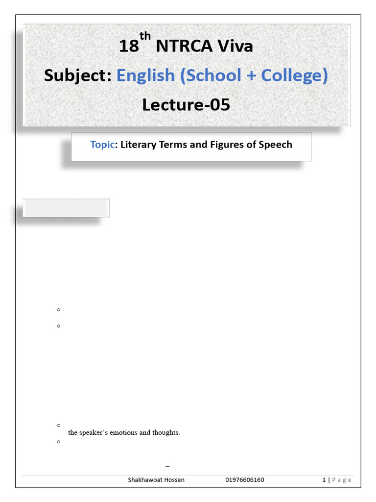 18th Ntrca Viva 5 | PDF | Poetry | Sonnets