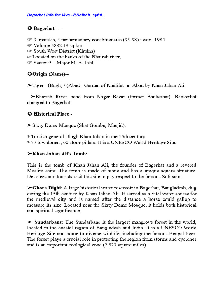 Bagerhat Info | PDF | Bangladesh | Bengal
