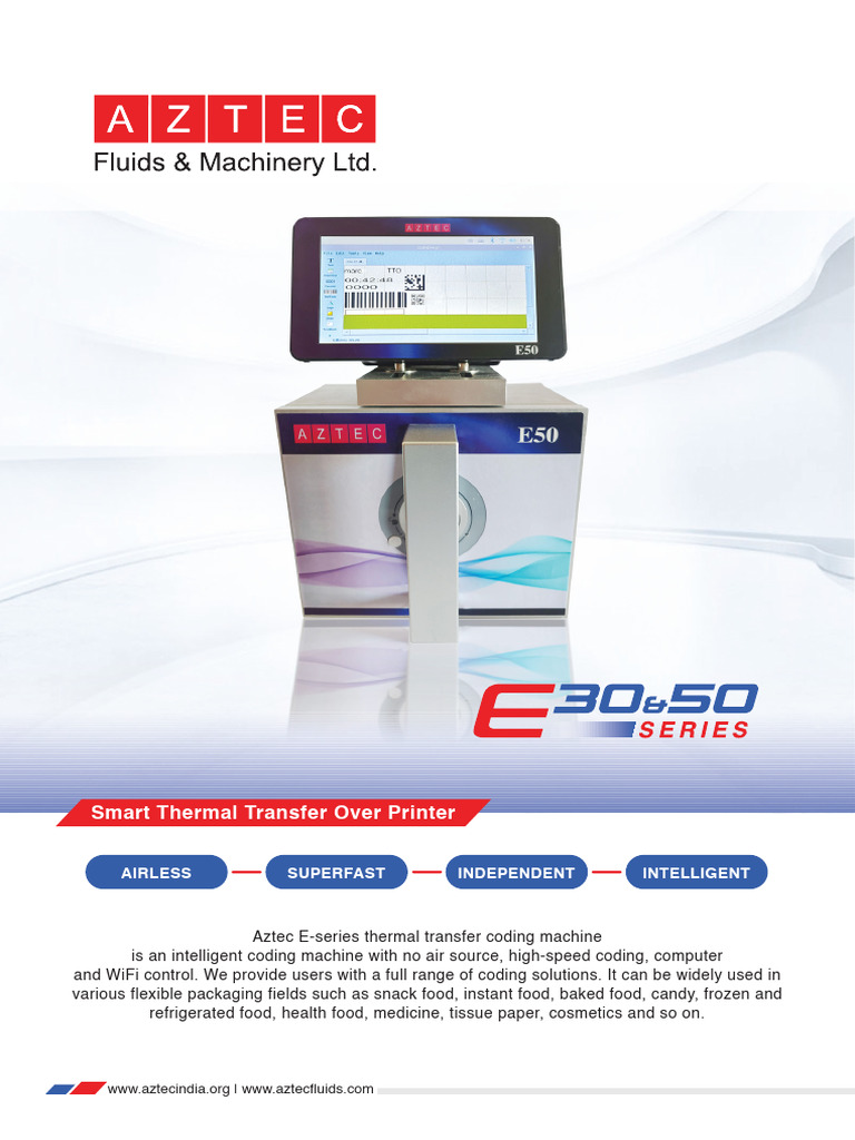 Aztec E30 E50 TTO Brochure v1.0 | PDF | Printer (Computing) | Computer ...