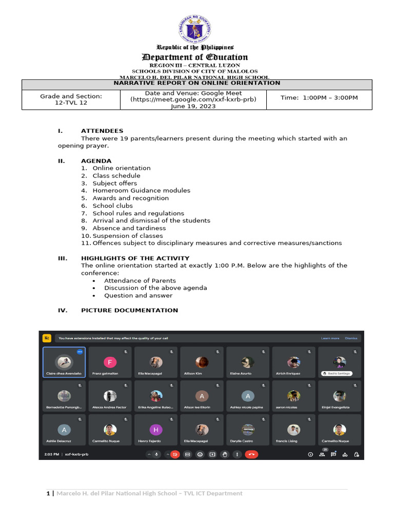 Narrative Report Format For Issuance of Cards (4th) | PDF