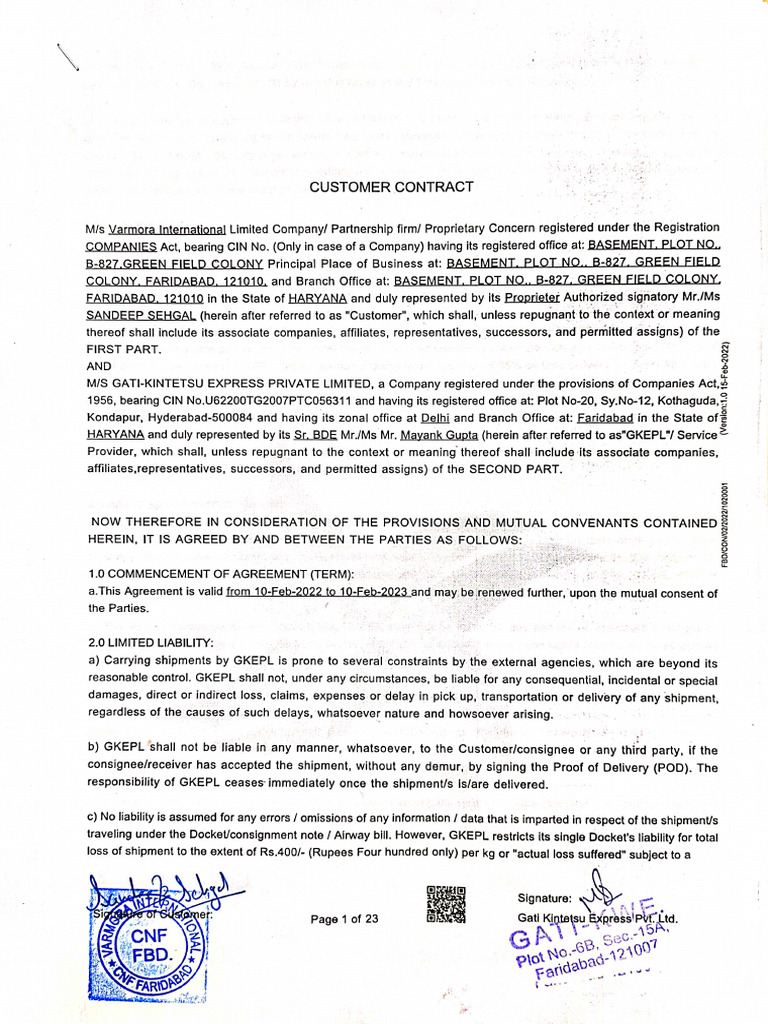 Varmora International Contract | PDF