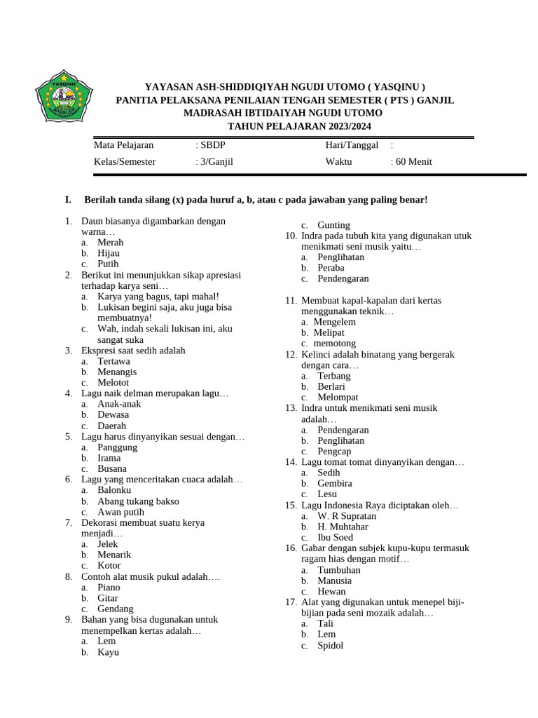 SBDP 3 | PDF | Seni & Disiplin Bahasa | Seni