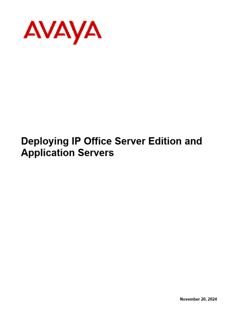 Deploying Ip Office Server Edition and Application Servers 2024-11!20!21!08!11 | PDF | Ip ...