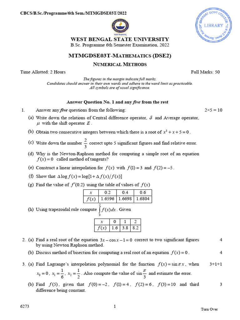 Mathematics (Gen) | PDF | Numerical Analysis | Linear Programming