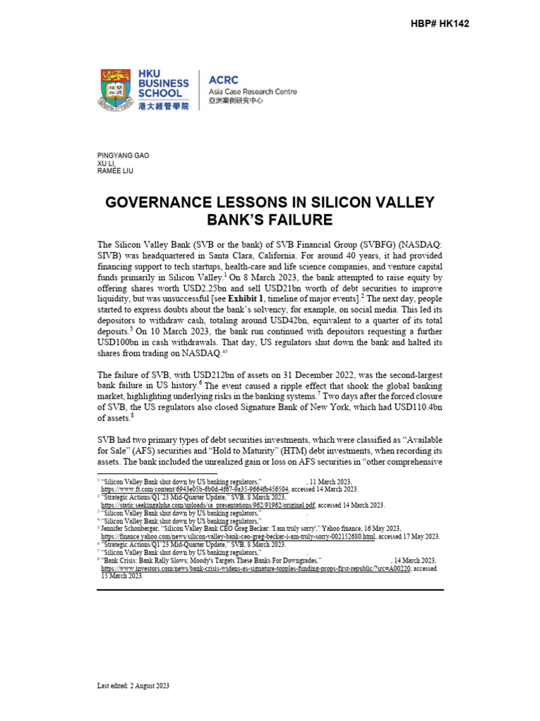SVB Case | PDF | Banks | Equity (Finance)