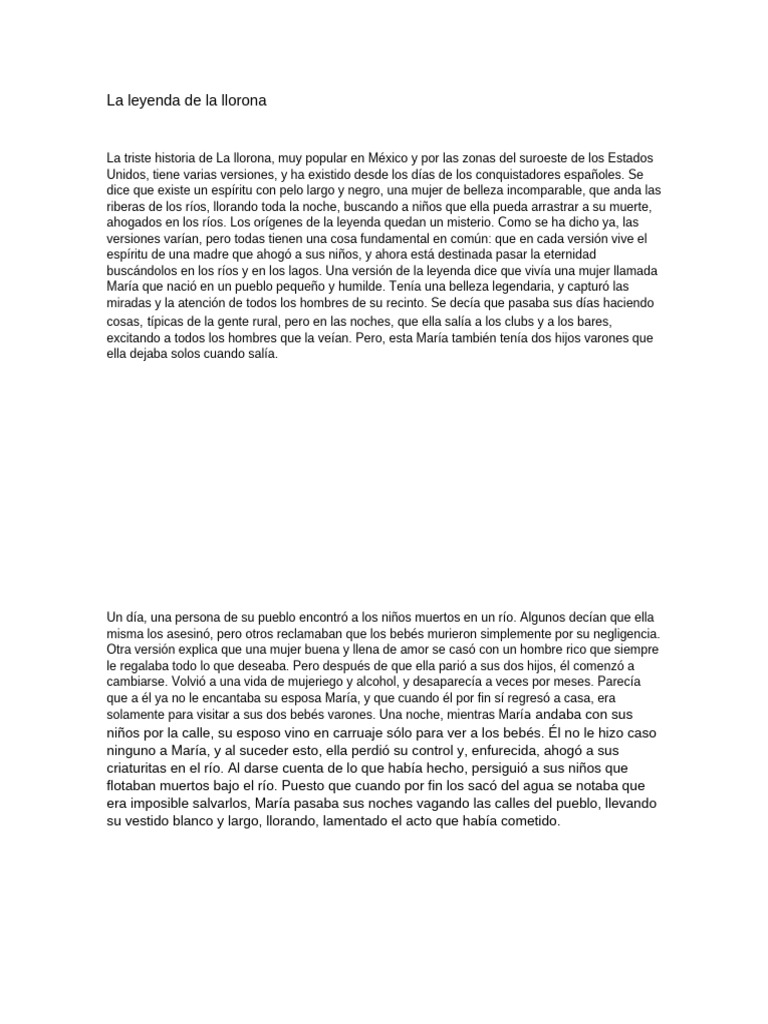 Leyendas de México: La Llorona y Más | PDF