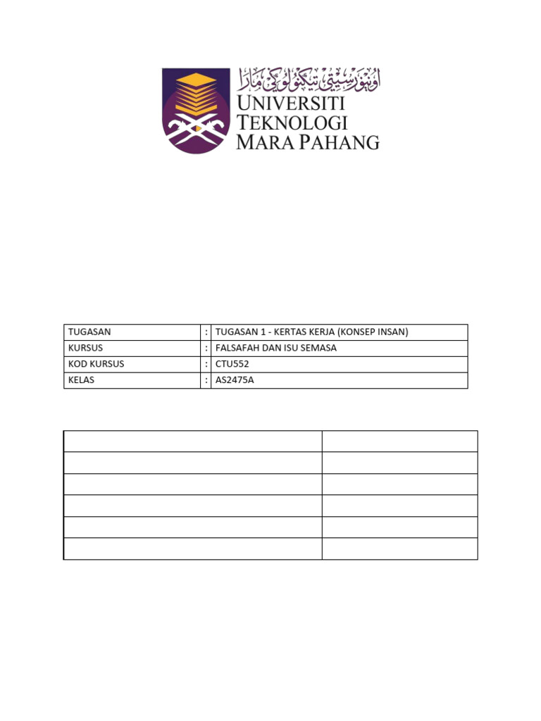 Ctu552 Kertas Kerja | PDF