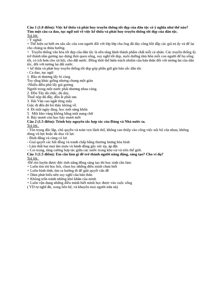 Tự luận GDCD | PDF