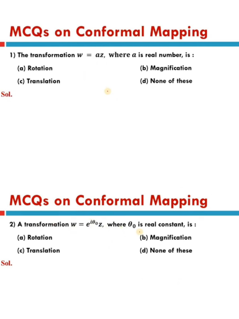 Conformal Mapping Mcqs With Solved Solution By Beejay Pdf
