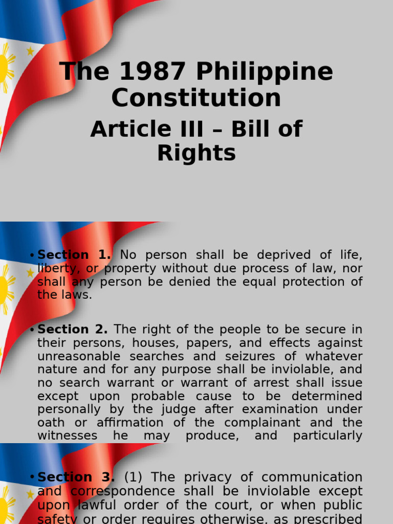 The 1987 Philippine Constitution | PDF | Search And Seizure | Habeas Corpus