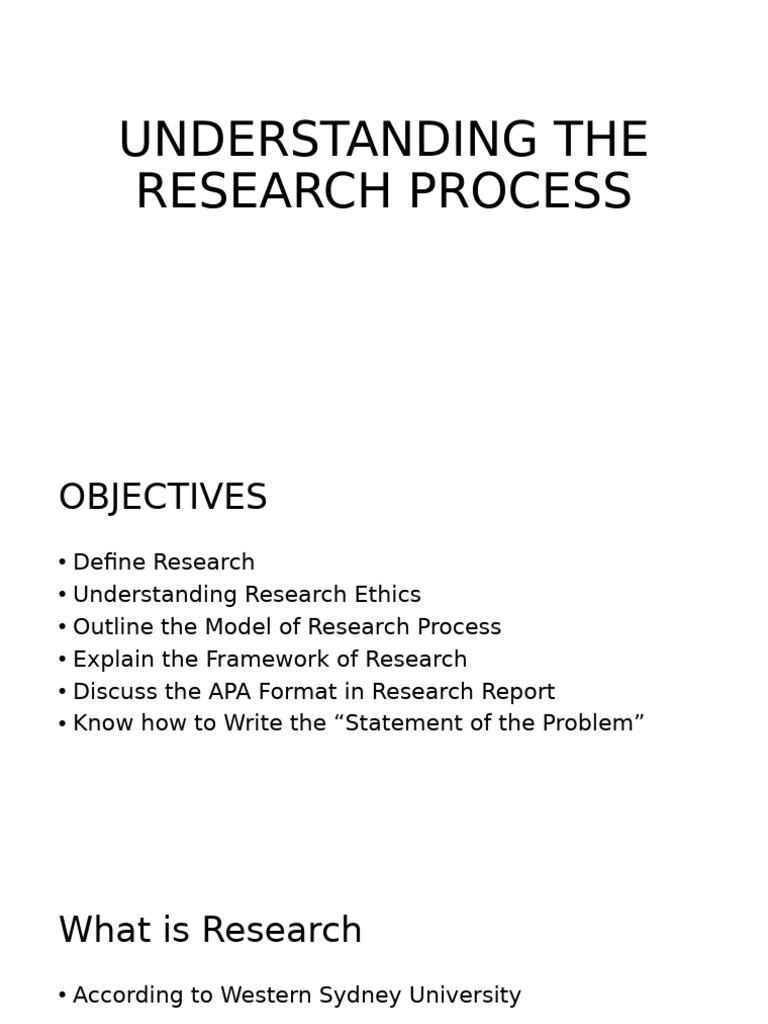 Understanding The Research Process | PDF | Methodology | Knowledge