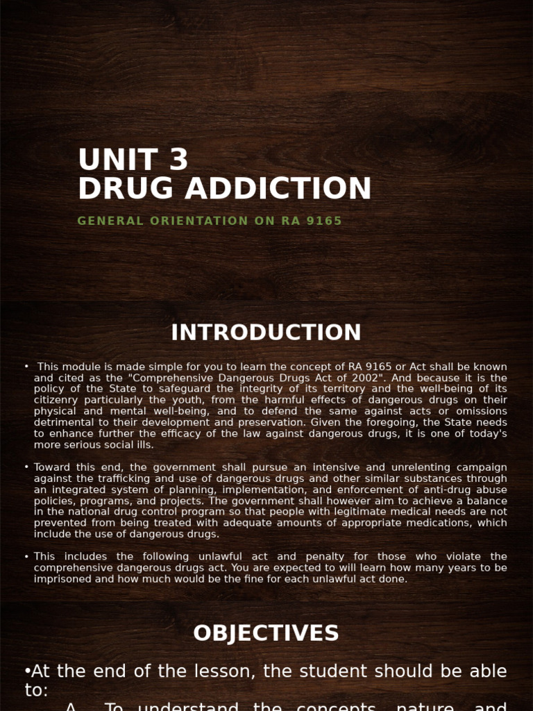 DRUG ADDICTION | PDF | Morphine | Substance Dependence