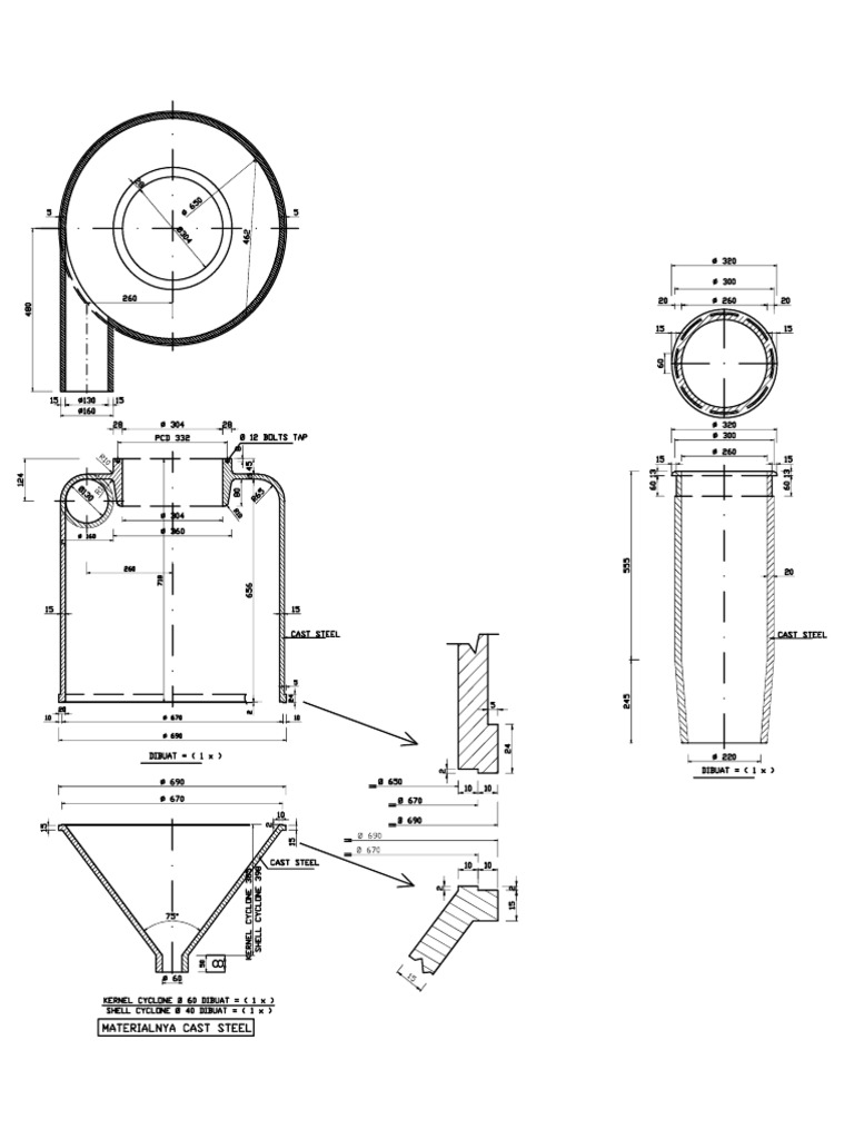 Hydrocyclone Chamber, Cone Kernel-Shell, Vortex-1 | PDF