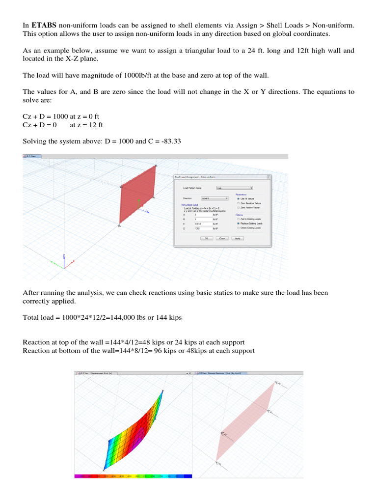 Assigning Non-Uniform Shell Loads in ETABS | PDF | Science & Mathematics