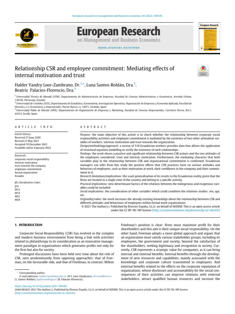 7C-CSR and Employee Commitment & Internal Motivation-p5&7 | PDF ...