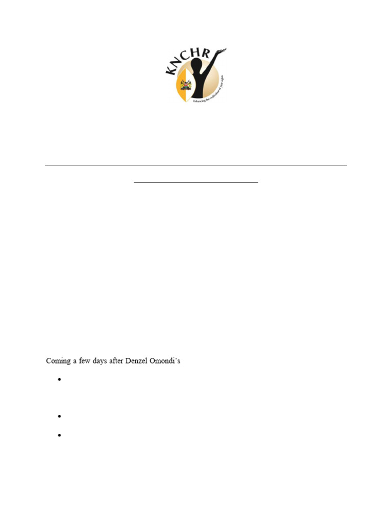 KNCHR Statement On Mukuru Murders and Updates On The Anti-Finance Bill ...