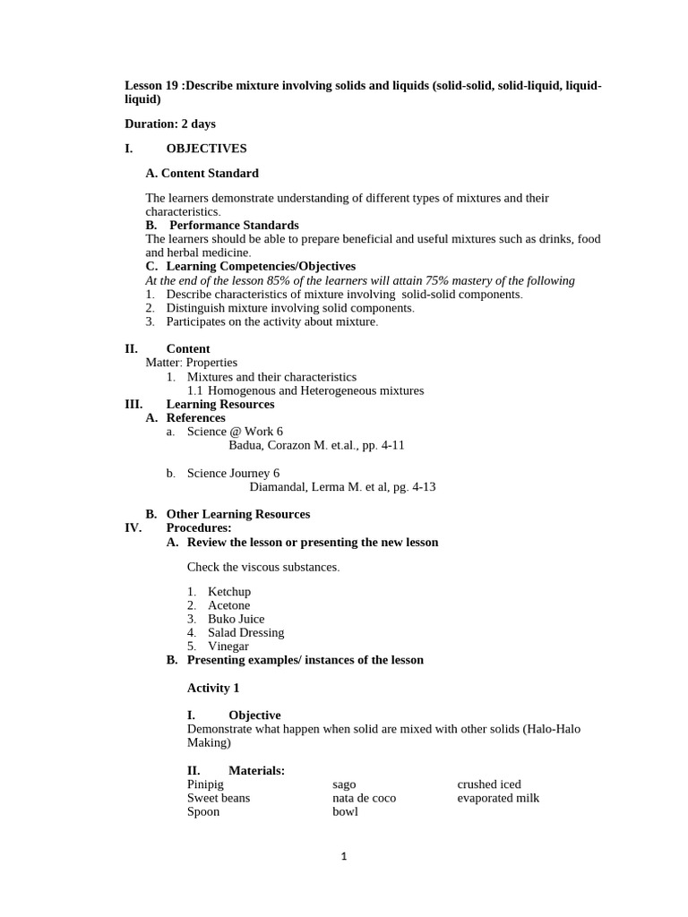 Understanding Solid-Liquid Mixtures | PDF | Mixture