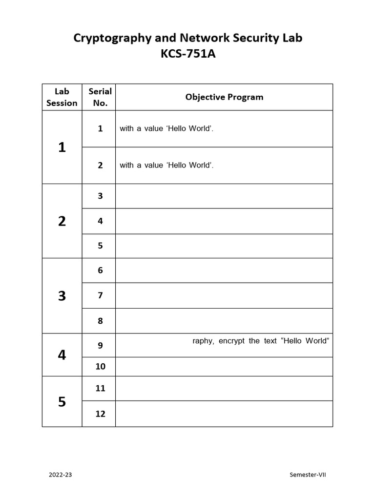 KCS-751A Experiment List-1 | PDF