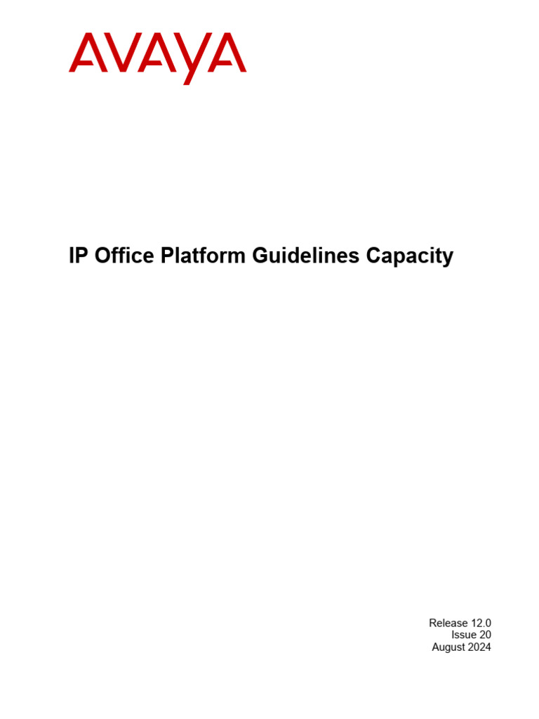 IP Office Platform Platform Guidelines Capacity - En-Us | PDF | Voice ...