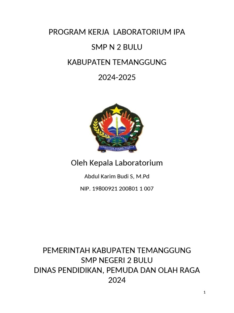 Program Kerja Laboratorium Ipa | PDF