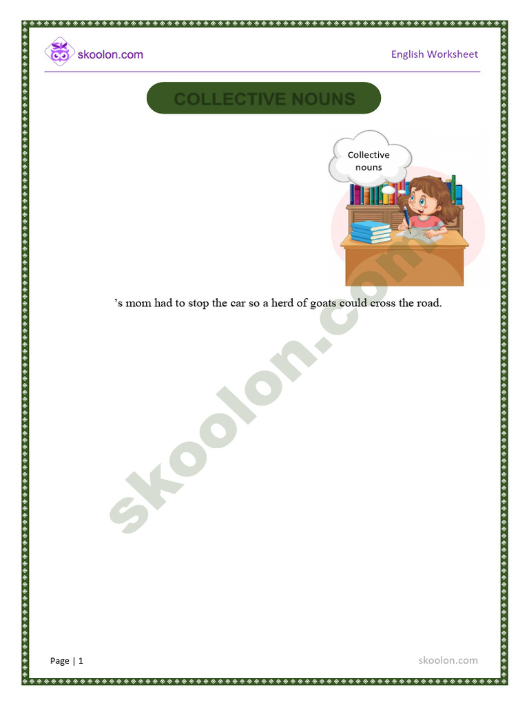 Collective Nouns Worksheet for Kids | PDF | Art | Young Adult