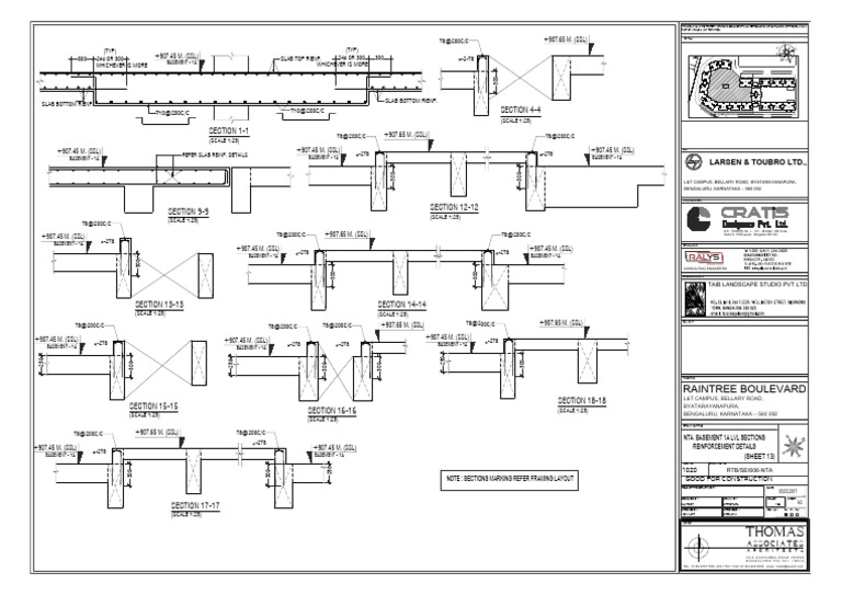 Rtb-Basement 1a-Section Reinforcement Details-Sheet 13 | PDF
