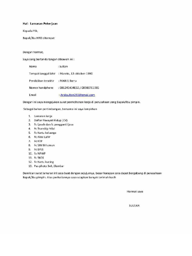 File Berkas Lamaran Kerja - Compressed-Dikompresi | PDF