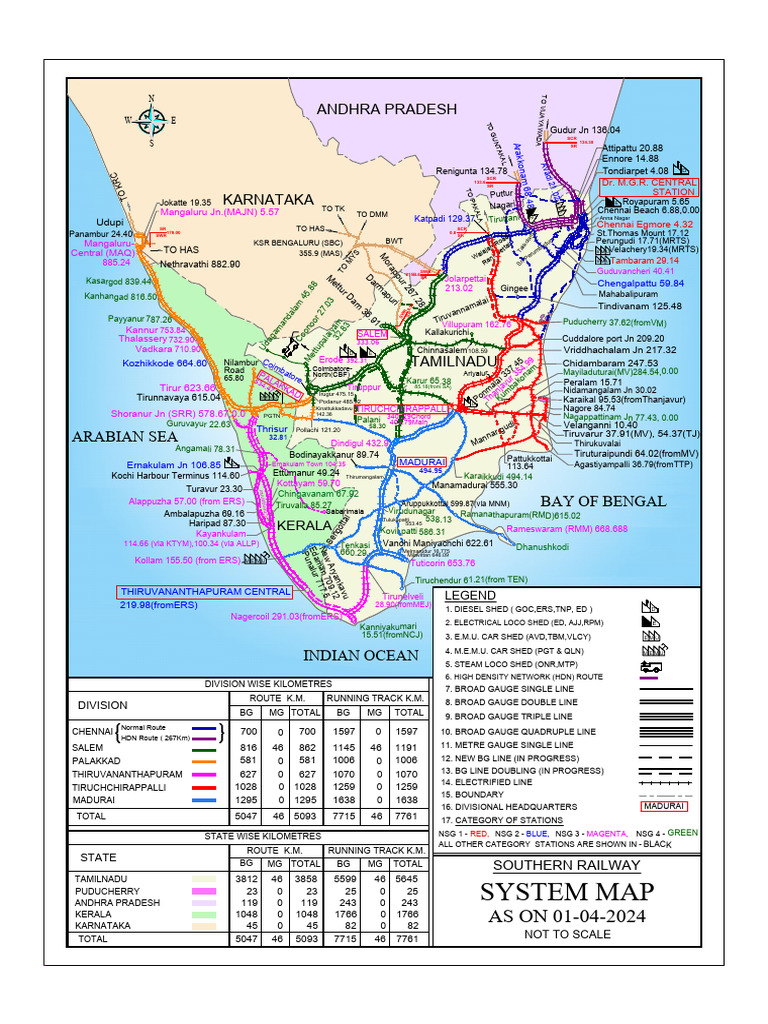 Southern Railway Route Map | PDF | Rail Infrastructure | Rail Transport