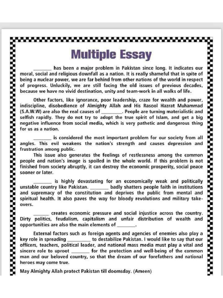 Multiple Essay +topics | PDF