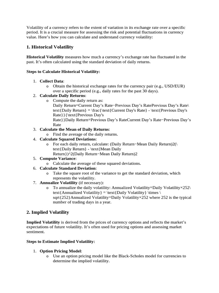 Volatility | PDF | Volatility (Finance) | Implied Volatility