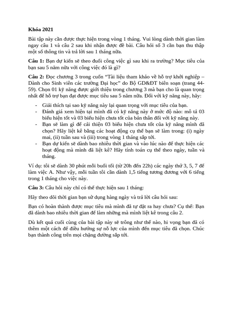 CauHoiThuHoach K2021 | PDF