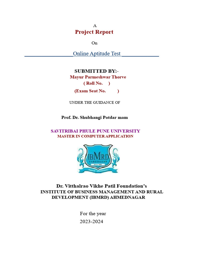 Project Report MCA-II 23-24 Final | PDF | My Sql | World Wide Web