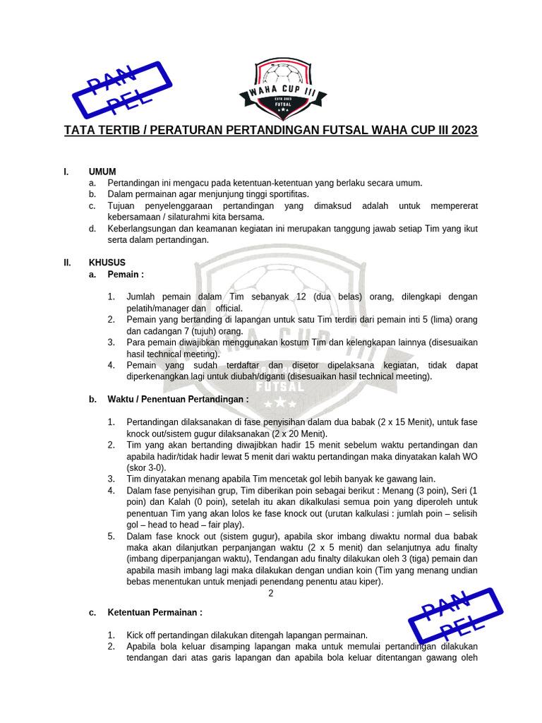 Waha Cup 2023 - Aturan | PDF