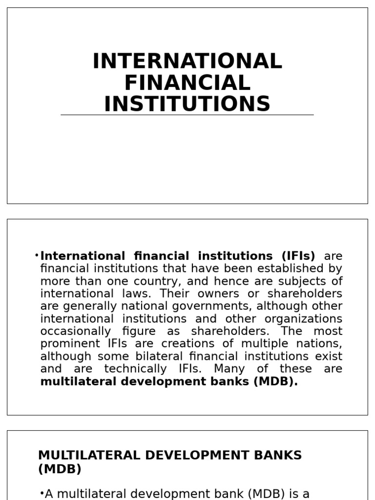 Overview of International Financial Institutions | PDF | Economies ...
