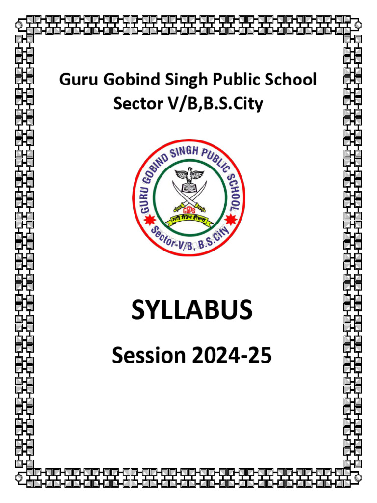 Guru Gobind Singh Public School Sector V/B, B.S.City: Syllabus | PDF | Euclidean Vector | Line ...