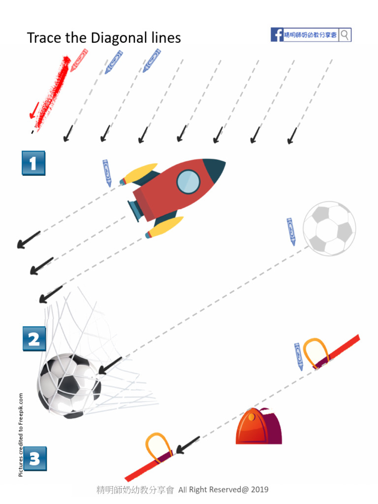 Motor Skill (Trace) - Diagonal Lines | PDF
