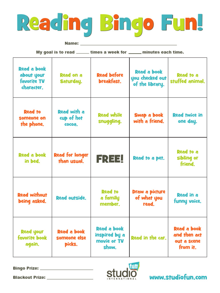 Reading Bingo Game Card | PDF | General Fiction