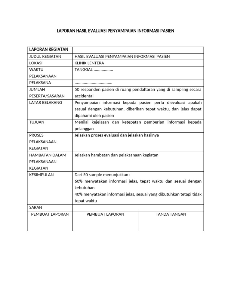 PKP 1 Ep 3. Laporan Hasil Evaluasi | PDF