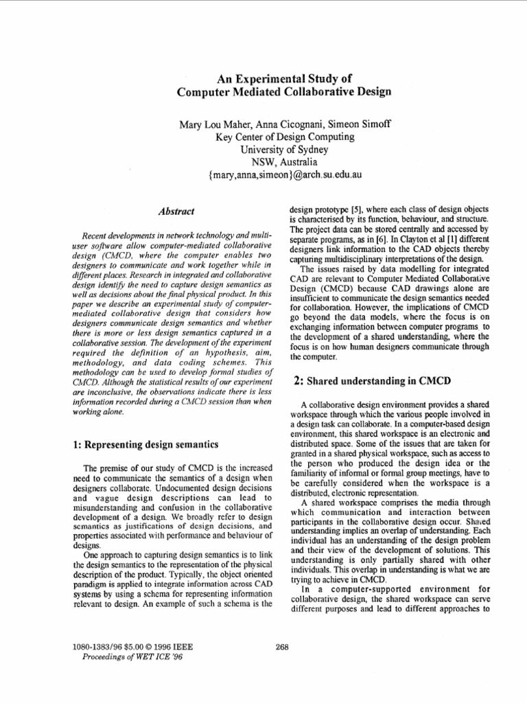 An Experimental Study of Computer Mediated Collaborative Design | PDF | Information | Communication