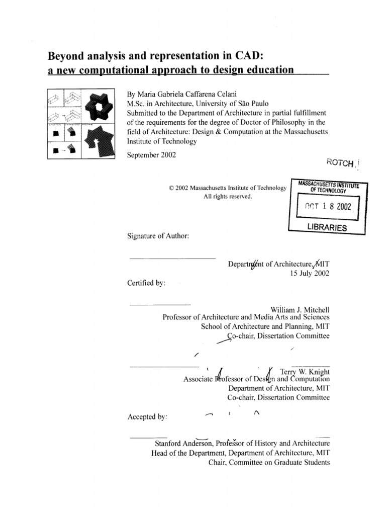 Beyond Analysis and Representation in CAD A New Computational Approach ...
