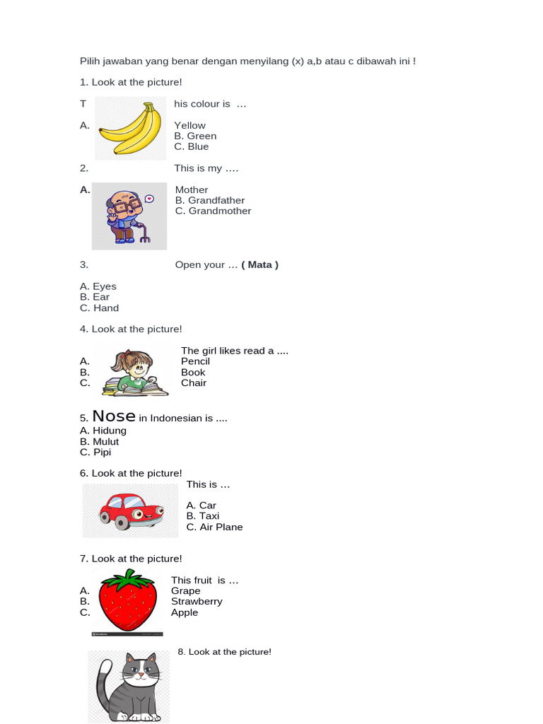 Soal Ujian Sekolah (Abk) 2 Bahasa Inggris 2023-2024 | PDF