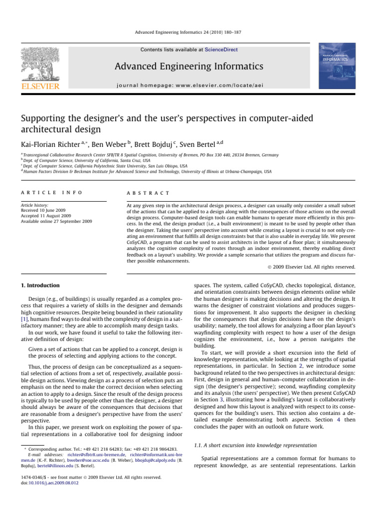 Supporting The Designer's and The User's Perspectives in Computer-Aided Architectural Design ...