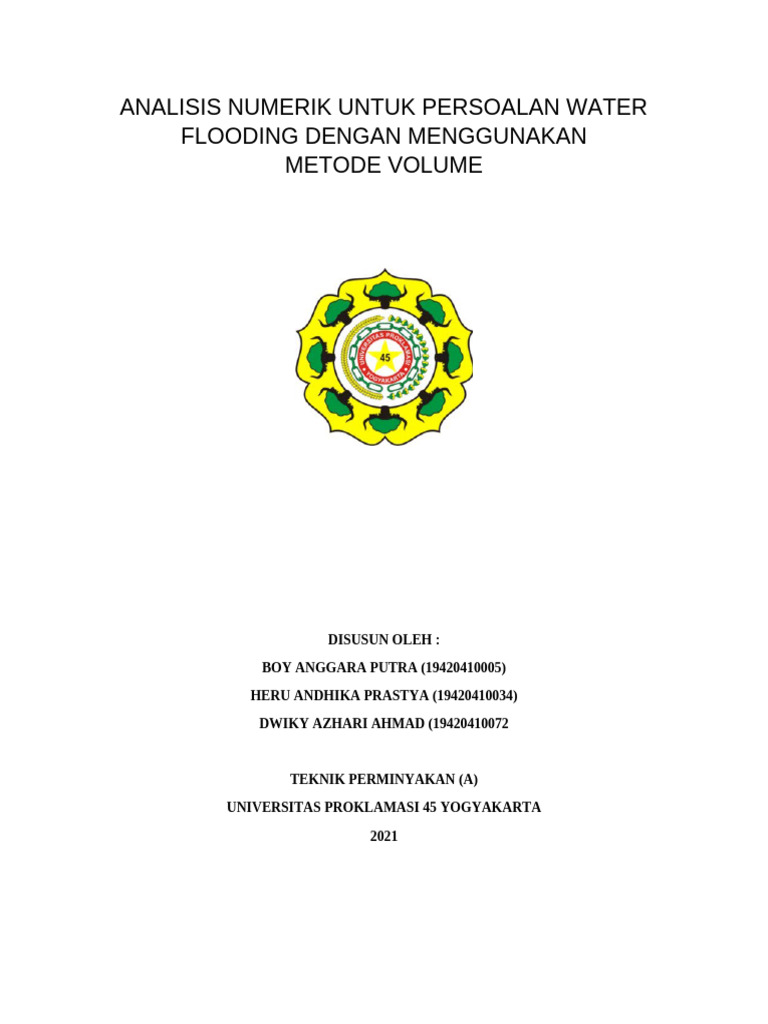 Analisis Numerik Untuk Persoalan Water | PDF | Sains & Matematika | Komputer